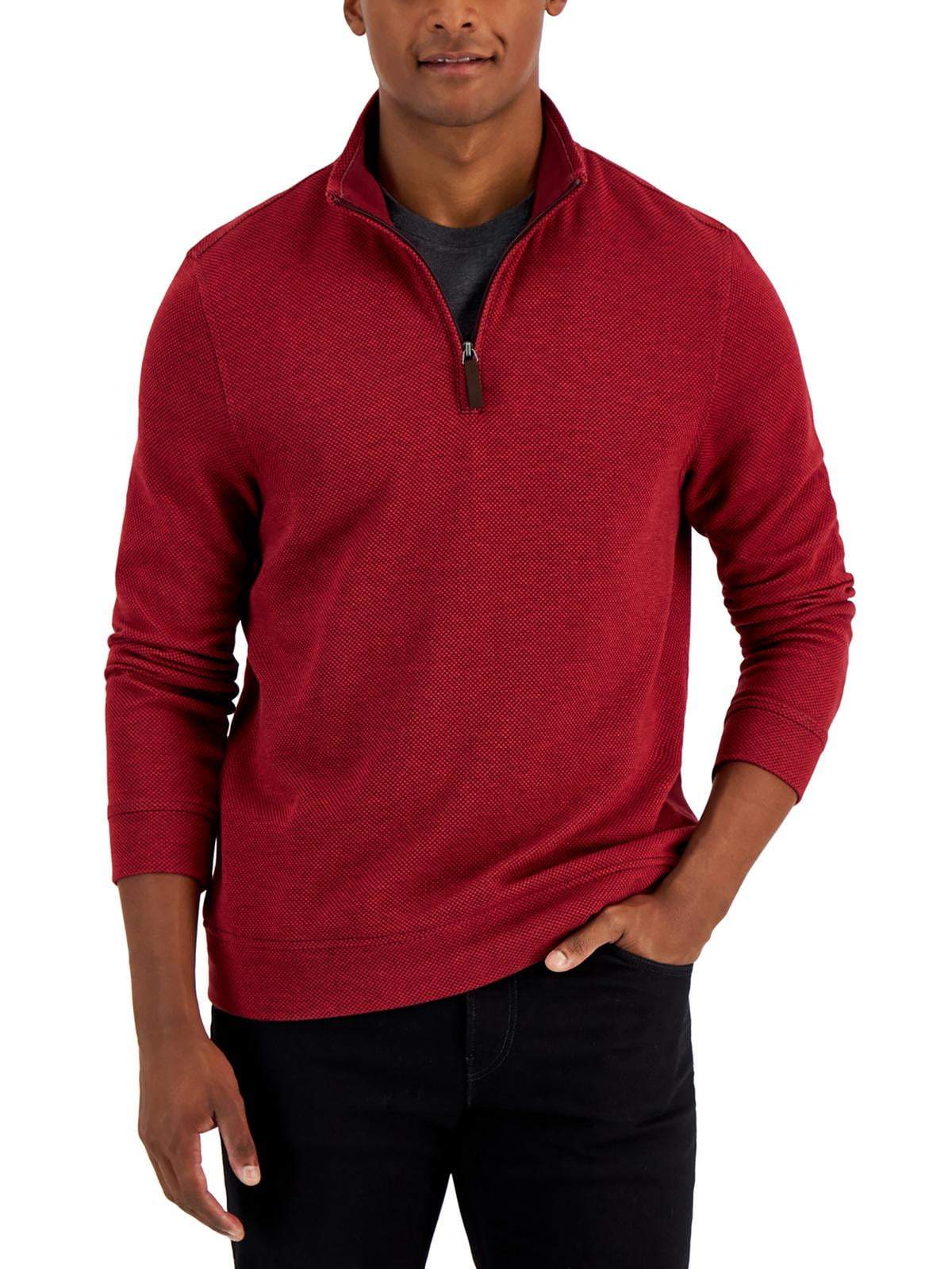 Club Room Mens Birdseye 1/4 Zip Office Pullover Sweater - Walmart.com