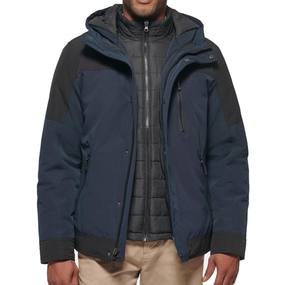 Club Room Mens 3-1 Hooded Jacket Coat Small Blue - Walmart.com