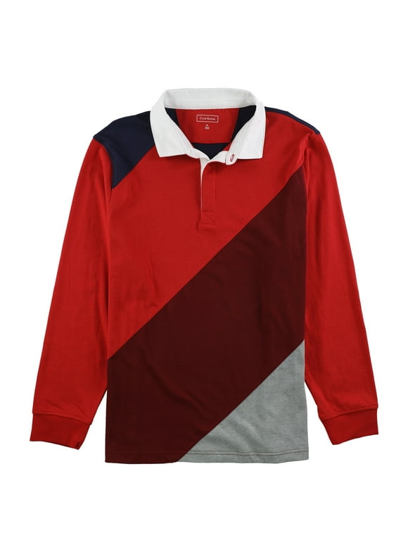 Red Rugby Shirt White Collar