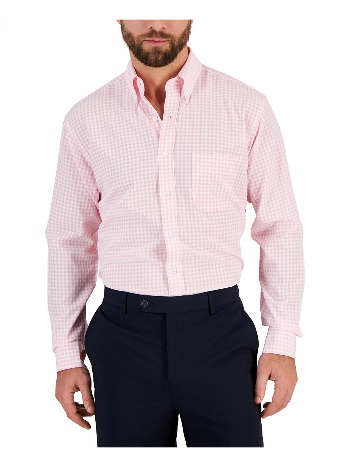 Club Room Mens Check Print Regular Fit Dress Shirt - Walmart.com