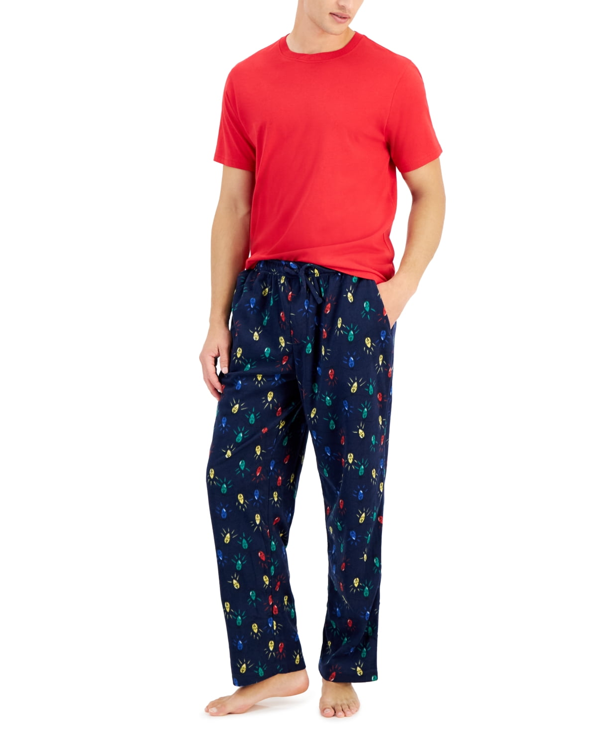 Club Room Mens Pajama Sleep Short Sleeve T Shirt Tango Red Large ...