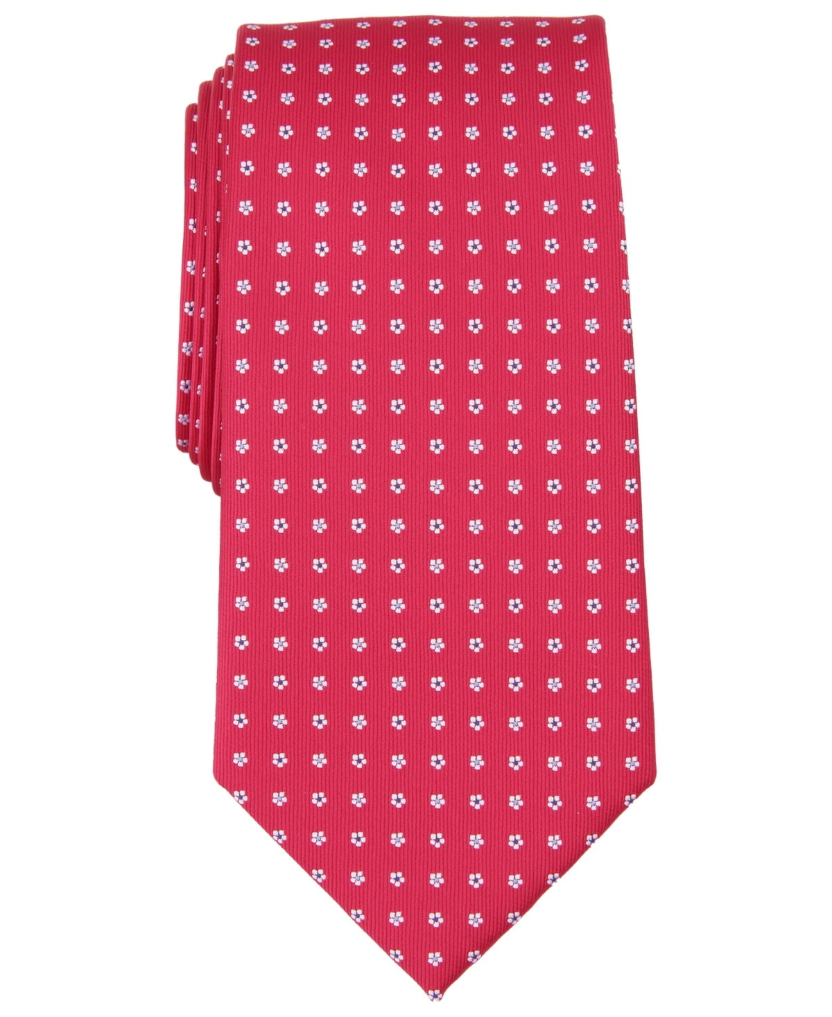 Club Room Mens Regular fit Tie Necktie One Size Red Dooley Dot ...