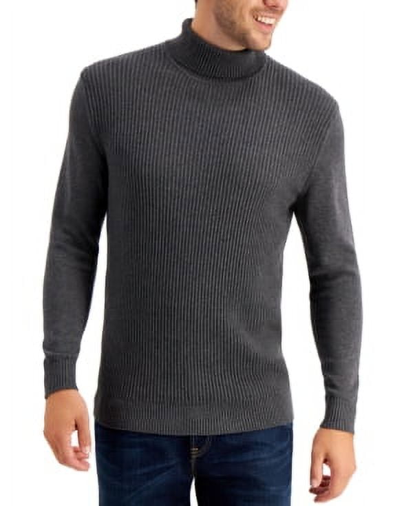 Club Room Mens Regular fit Turtleneck Sweater Medium Grey Solid ...