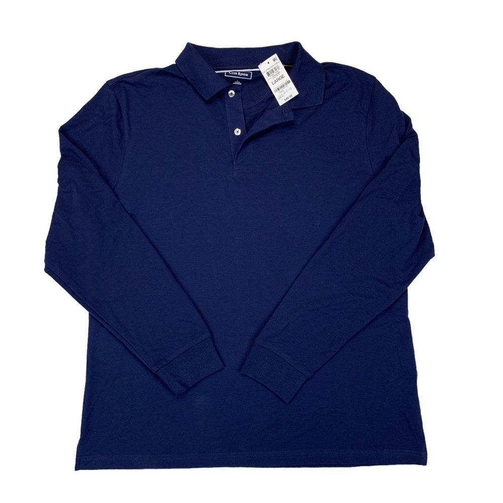 Club Room Mens Solid Stretch Polo Navy Blue L - Walmart.com