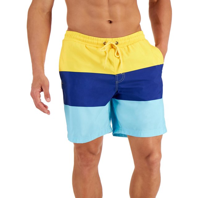 Club Room Mens Striped Colorblock Swim Trunks - Walmart.com