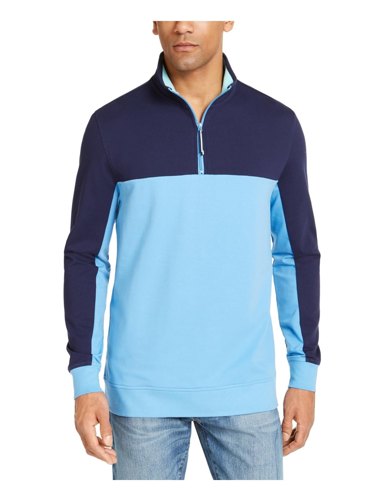 Club Room Mens Two Tone Regular Fit 1/4 Zip Jacket Navy S - Walmart.com