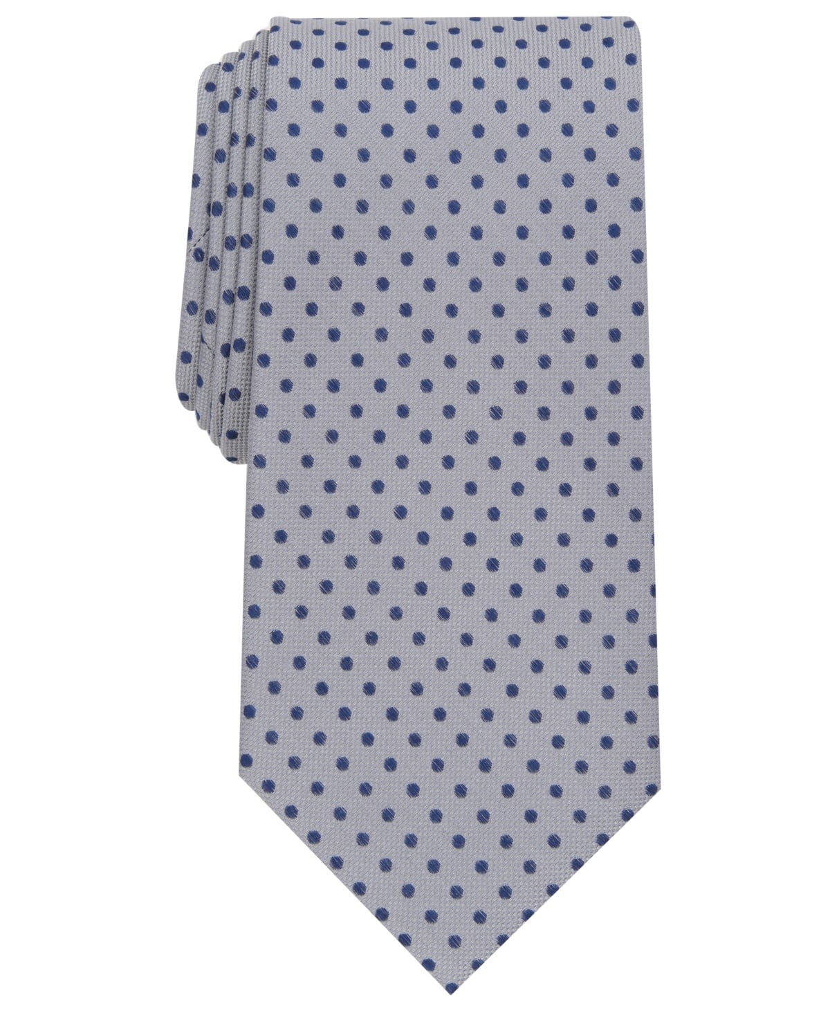 Club Room Mens Regular fit Tie Necktie One Size Light Grey Dot ...