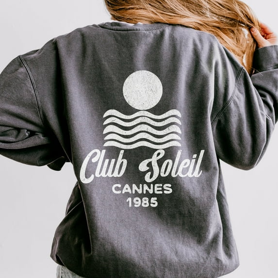 Club Soleil Lightweight Crewneck T-Shirt Retro Style Beach Club ...