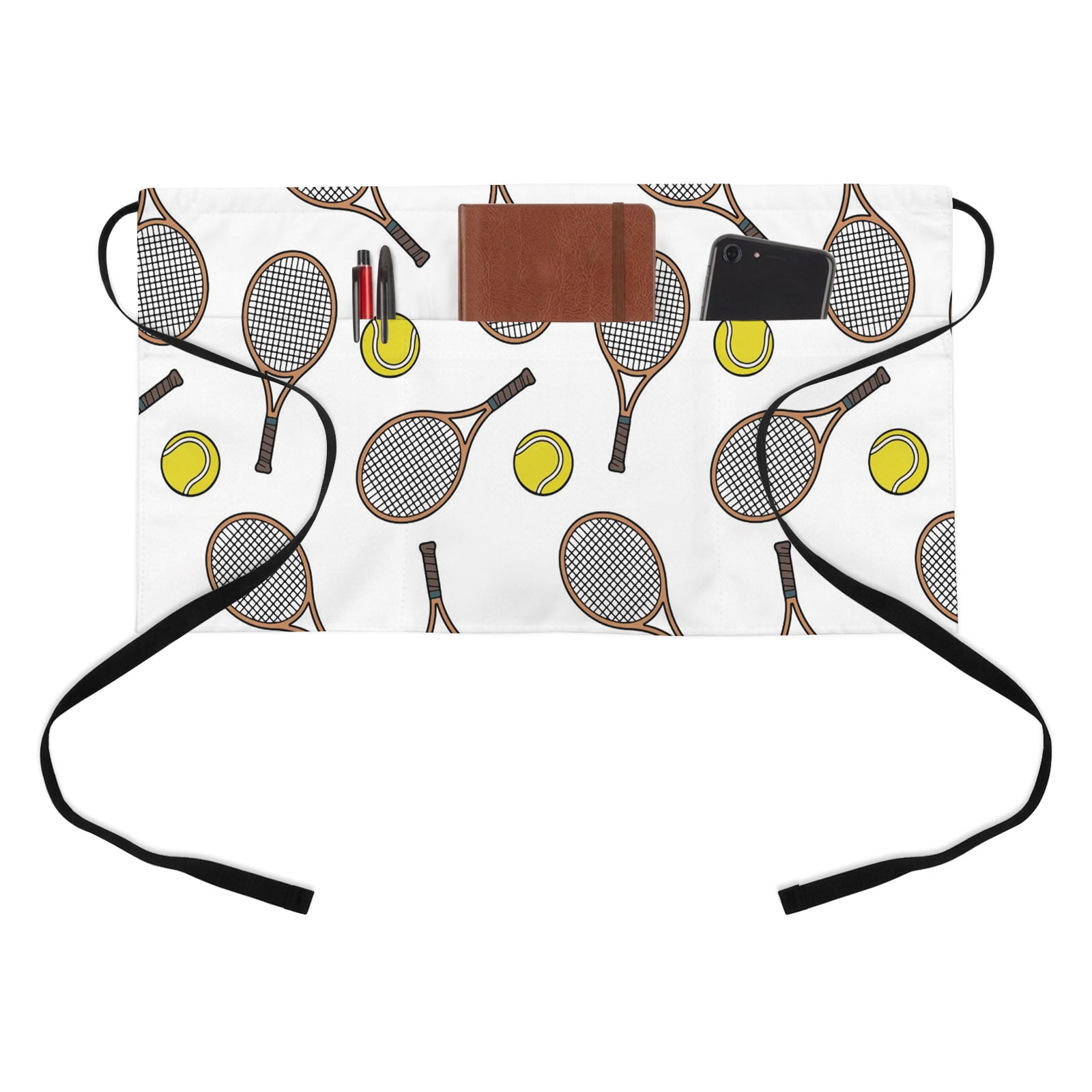 Club Style Tennis Half Waist Apron Sports Themes Yellow Tennis ...