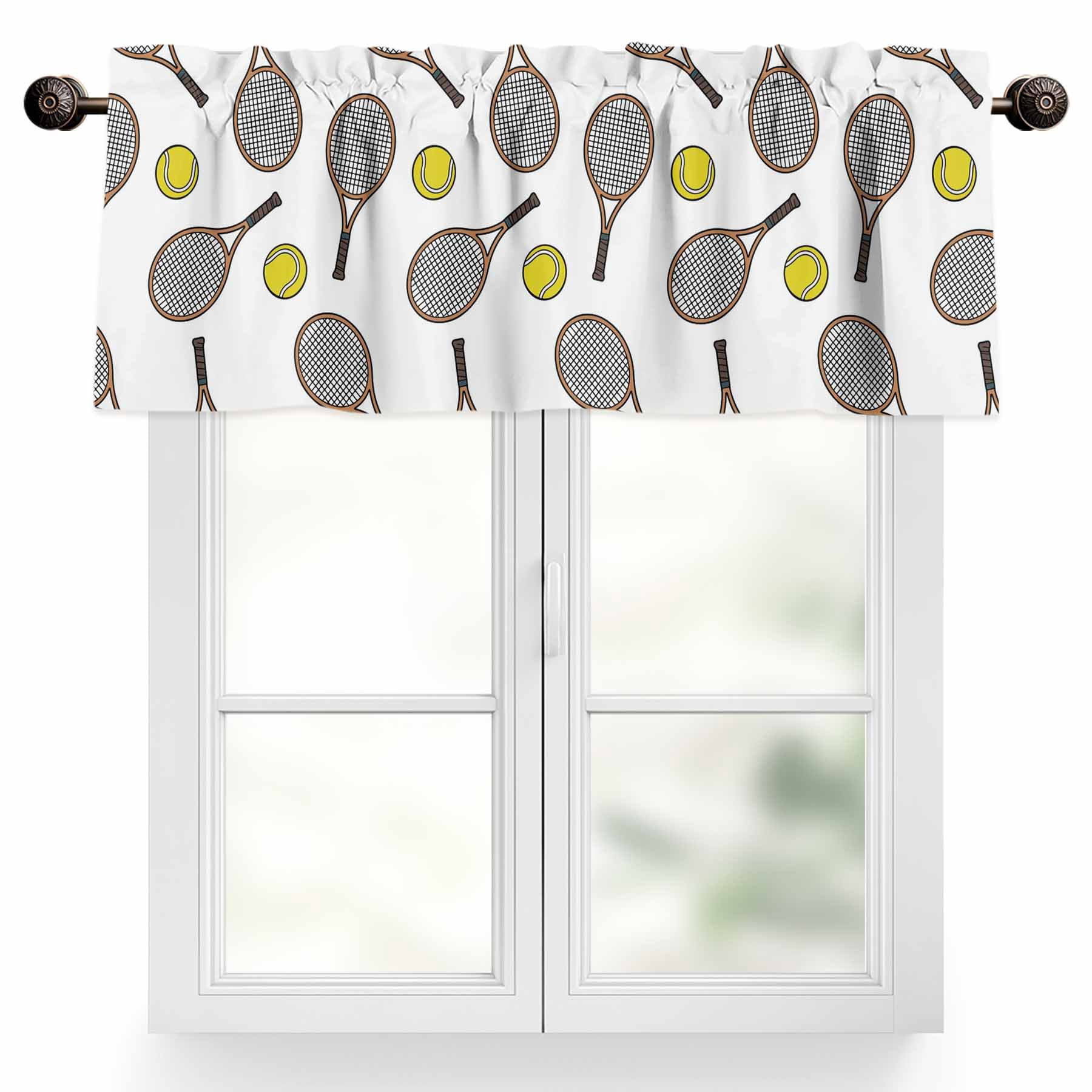 Club Style Tennis Valances for Windows Sports Themes Yellow Tennis ...