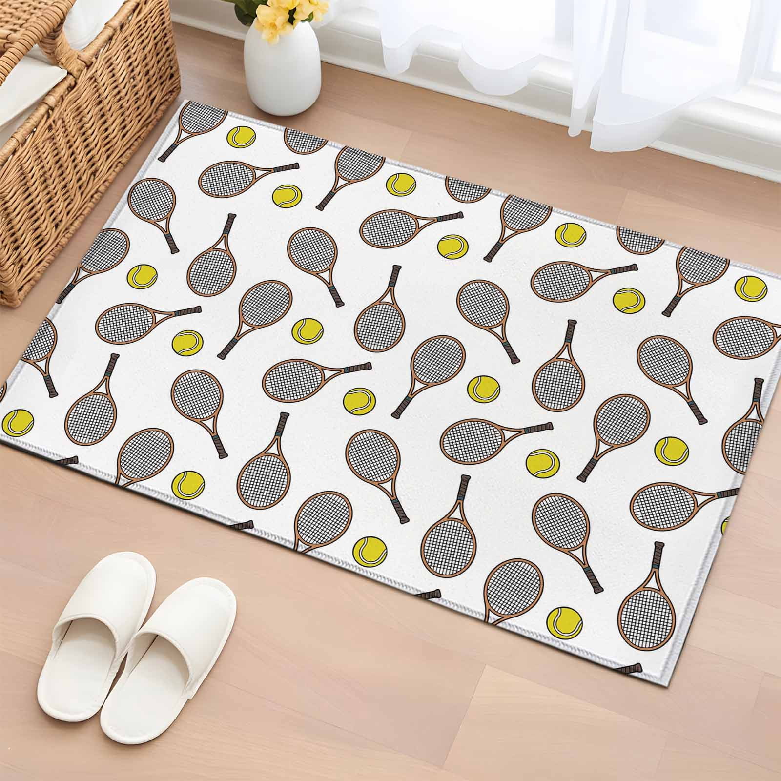Club Style Tennis Washable Small Entryway Area Rugs 2'x3', Sports ...