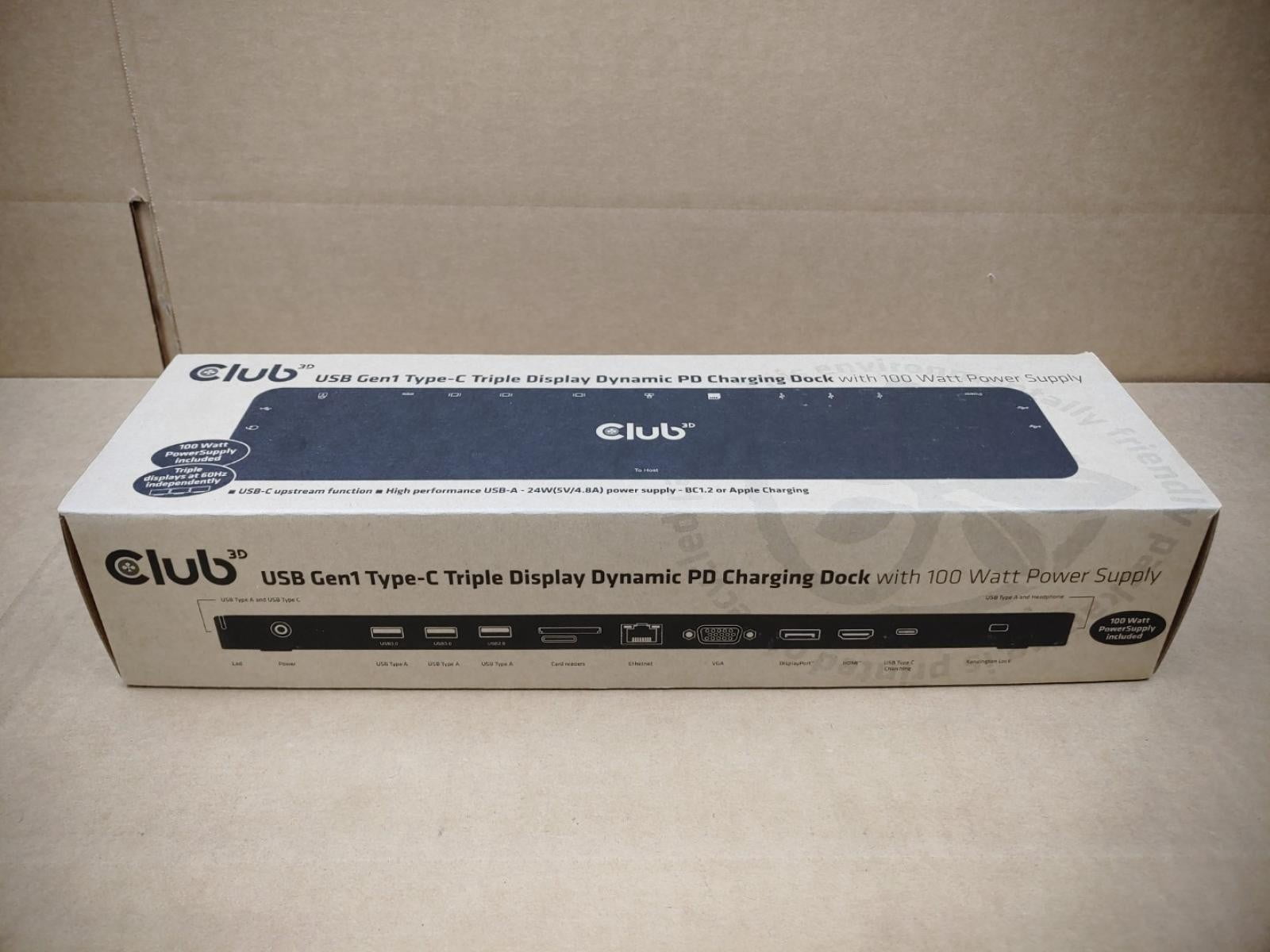 Club3D 3D USB 3.2 GEN1 Type-C Triple Display Dynamic 100W PD Charging ...