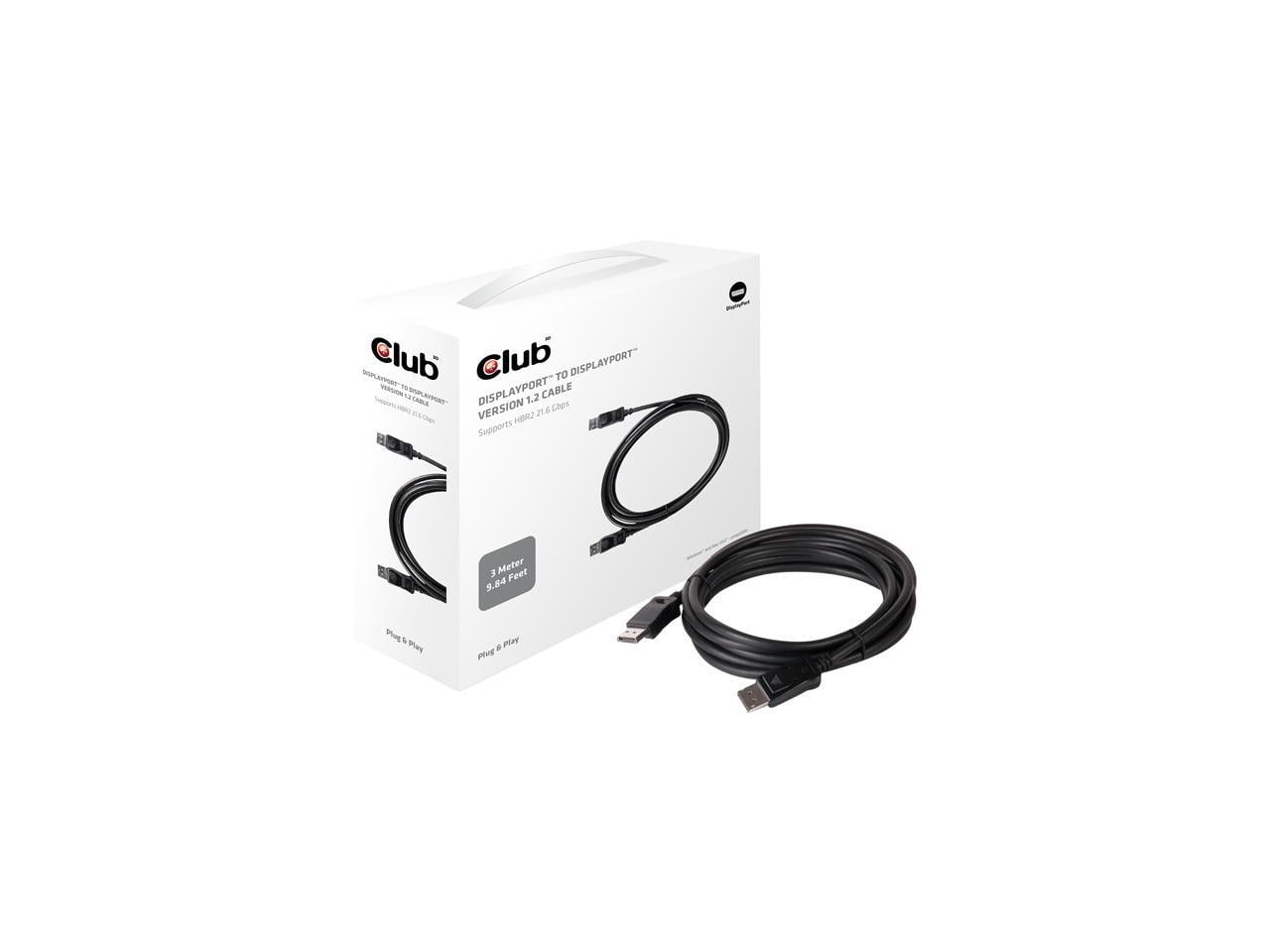 Club3D CAC-1064 9.84 ft. Black Connector 1 DisplayPort 1.2 Connector 2 ...