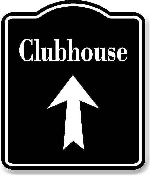 Clubhouse Golf Course Up Arrow BLACK Aluminum Composite Sign, 20"x24 ...