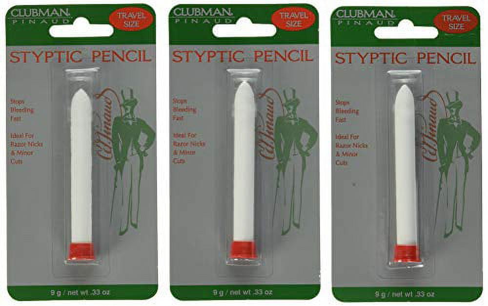Clubman Pinaud Styptic Pencil, 0.33 oz, Pack of 3, Stops Bleeding Nicks ...