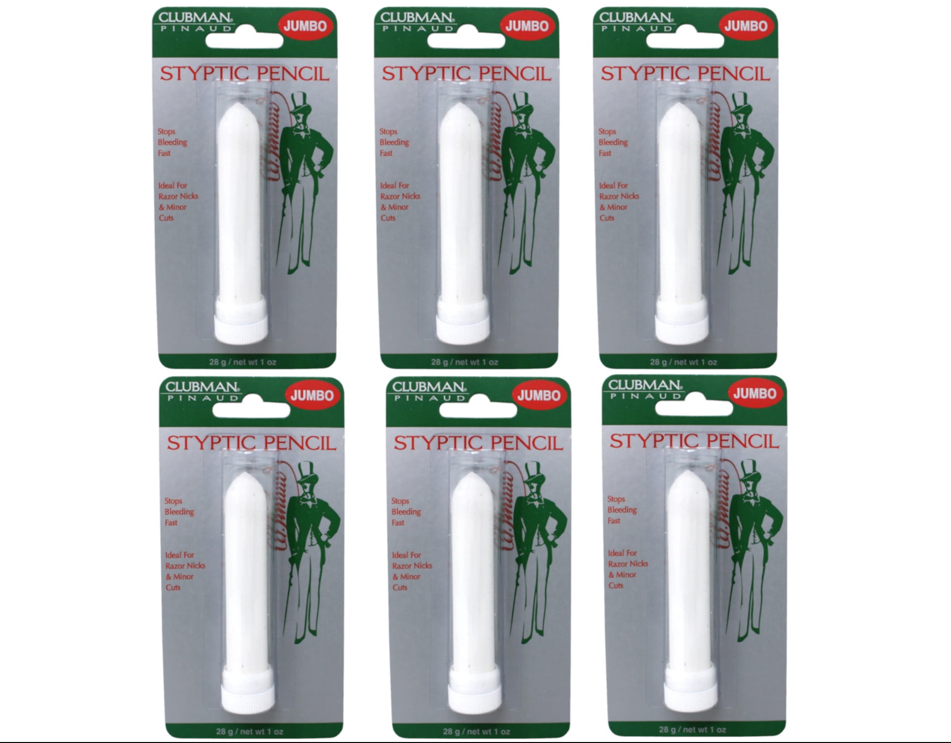 Clubman Jumbo Styptic Pencil, Treat and Seal Shaving Cuts Instantly ...
