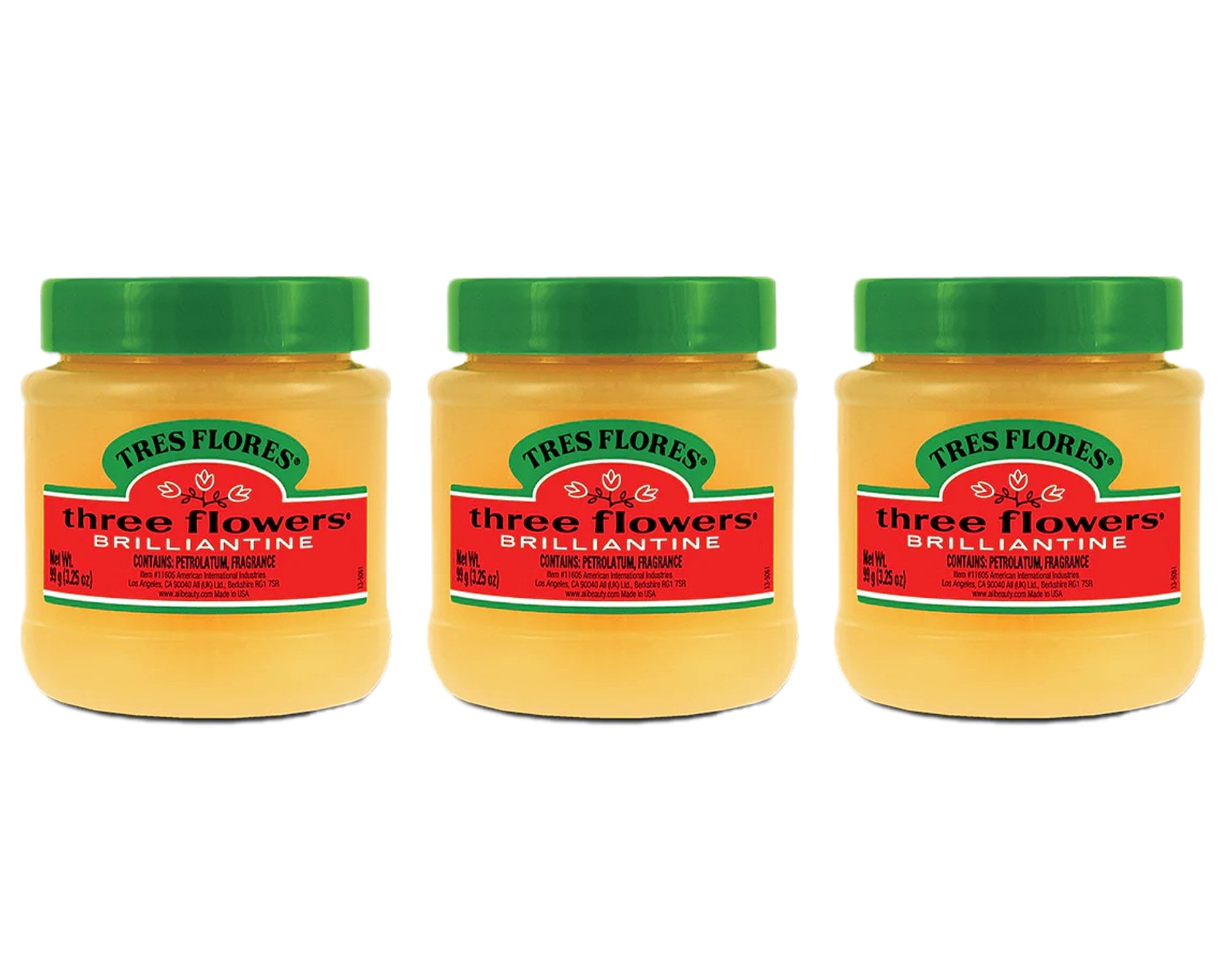 Tres Flores - Three Flowers - Brilliantine Pomade -Solid (99 g / 3.25 ...