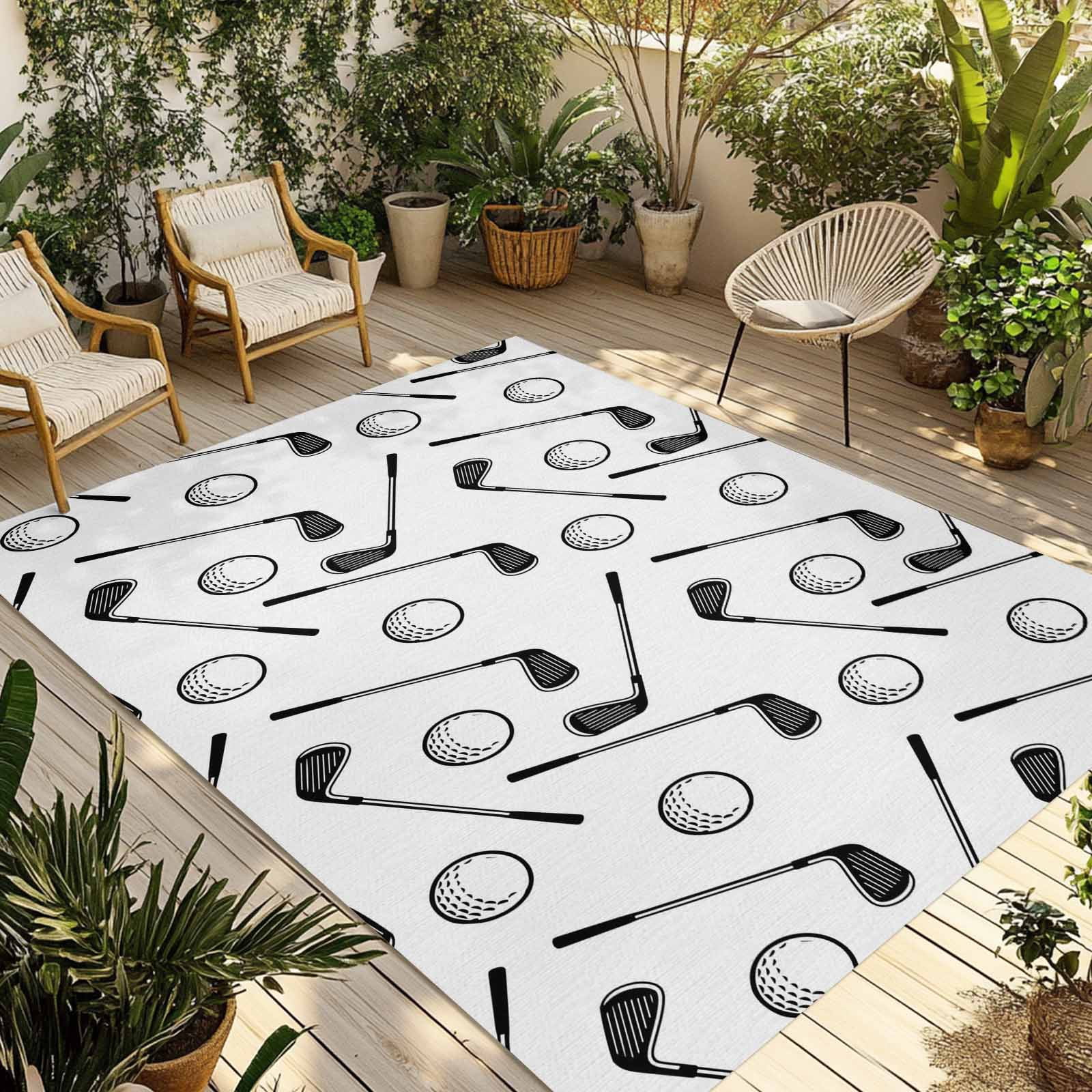 Clubs Sport Outdoor Rug for Patio/Deck/Porch, Non-Slip Large Area Rug 6 ...