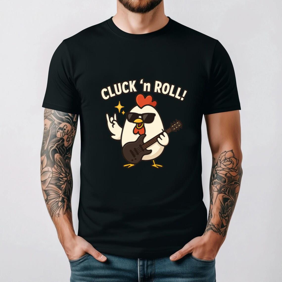 Cluck n Roll Unisex T-shirt Funny Chicken Rooster Farm Animal Humor ...