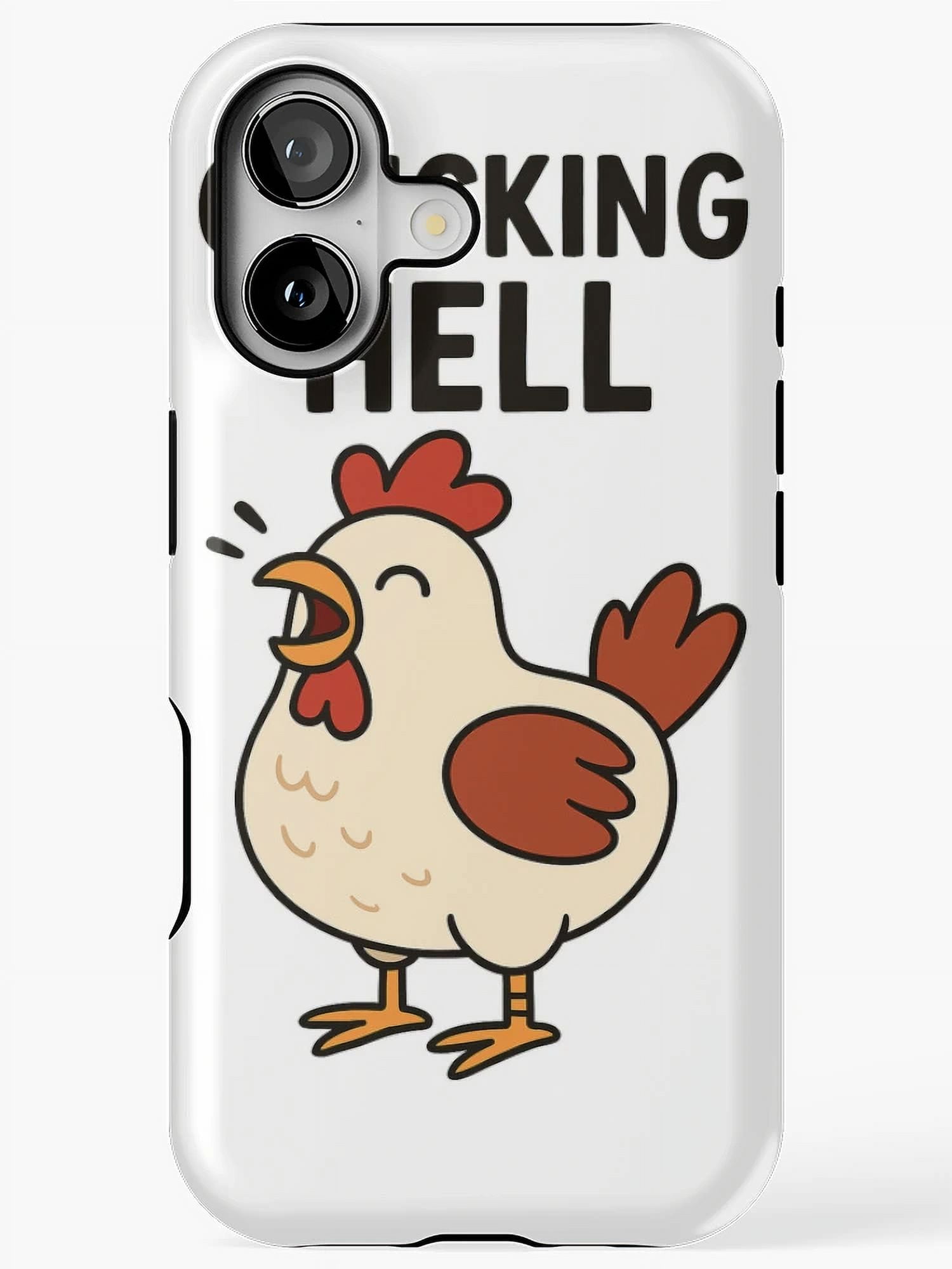 Clucking Hell Meme Case for 17/15/14/13/12/11 Pro Max Funny Screaming Chicken Design - Walmart.com