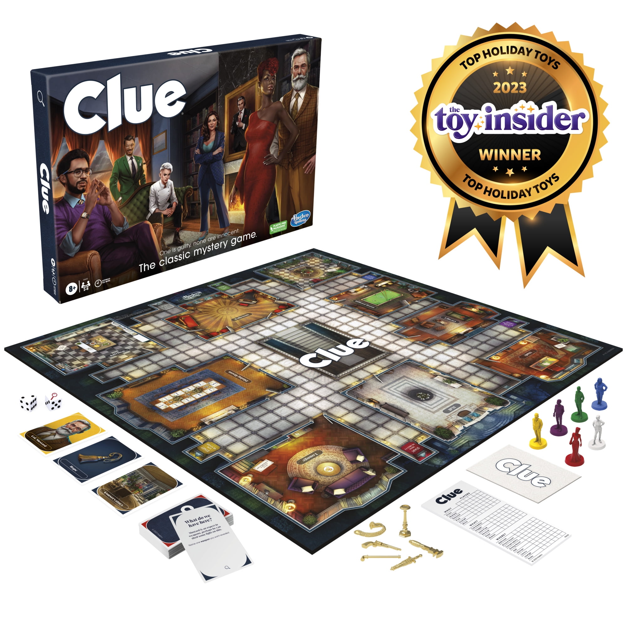 Clue Classic Mystery Board Game for Kids and Family Ages 8 and Up, 2-6 ...