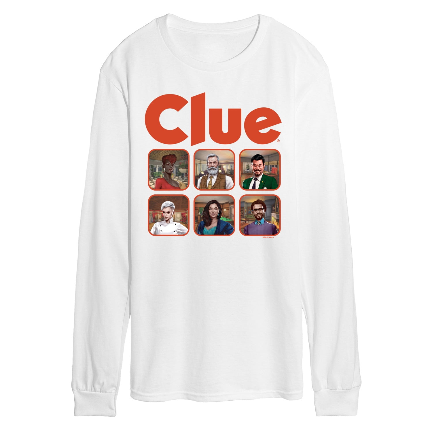 Clue - Character Grid - Men's Long Sleeve Graphic T-Shirt - Walmart.com