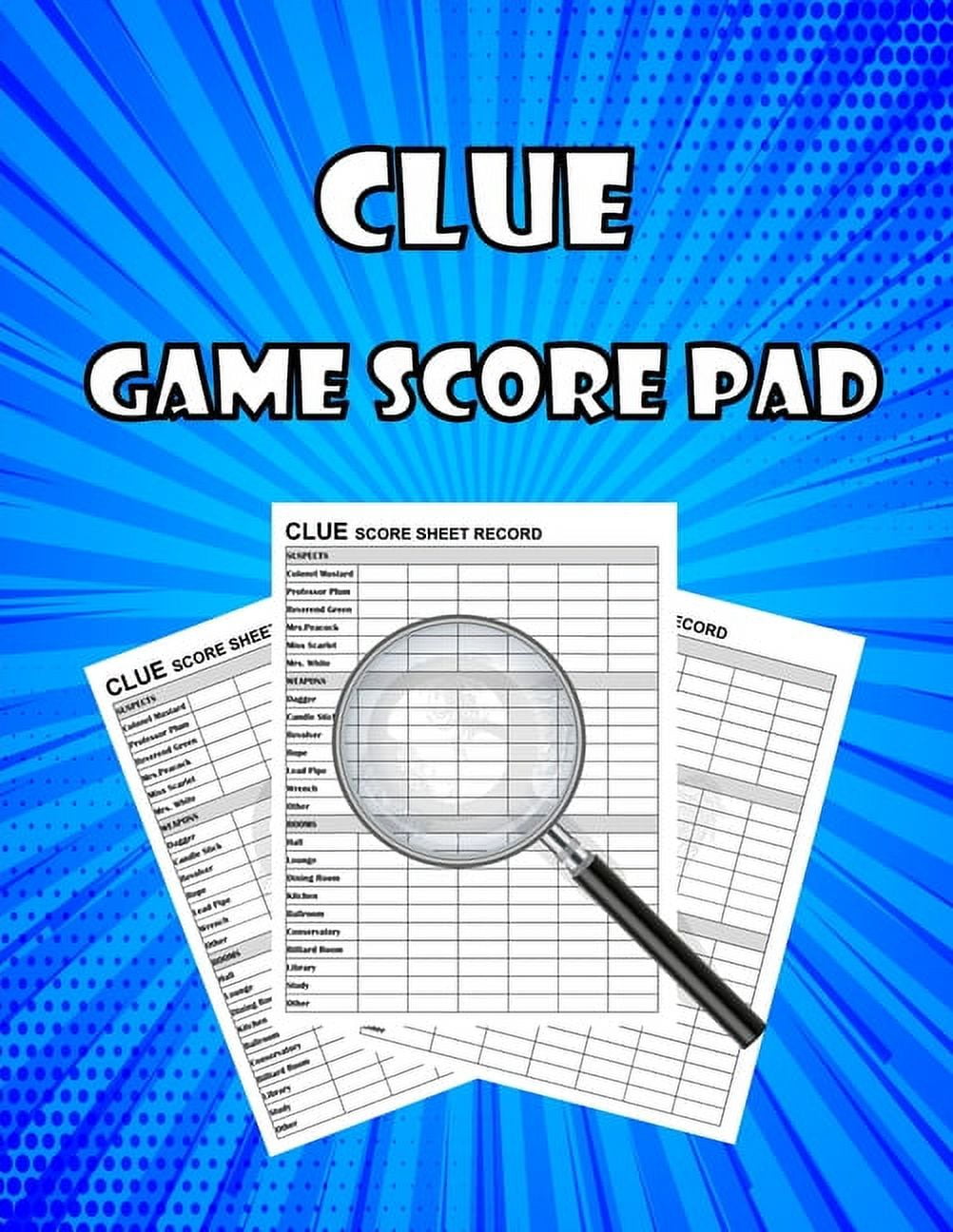 Clue Game Score Pad : Clue Score Sheet Book (Paperback) - Walmart.com
