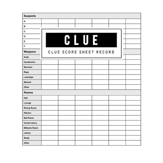 Clue Score Record: Clue Scoring Game Record Level Keeper Book, Clue ...