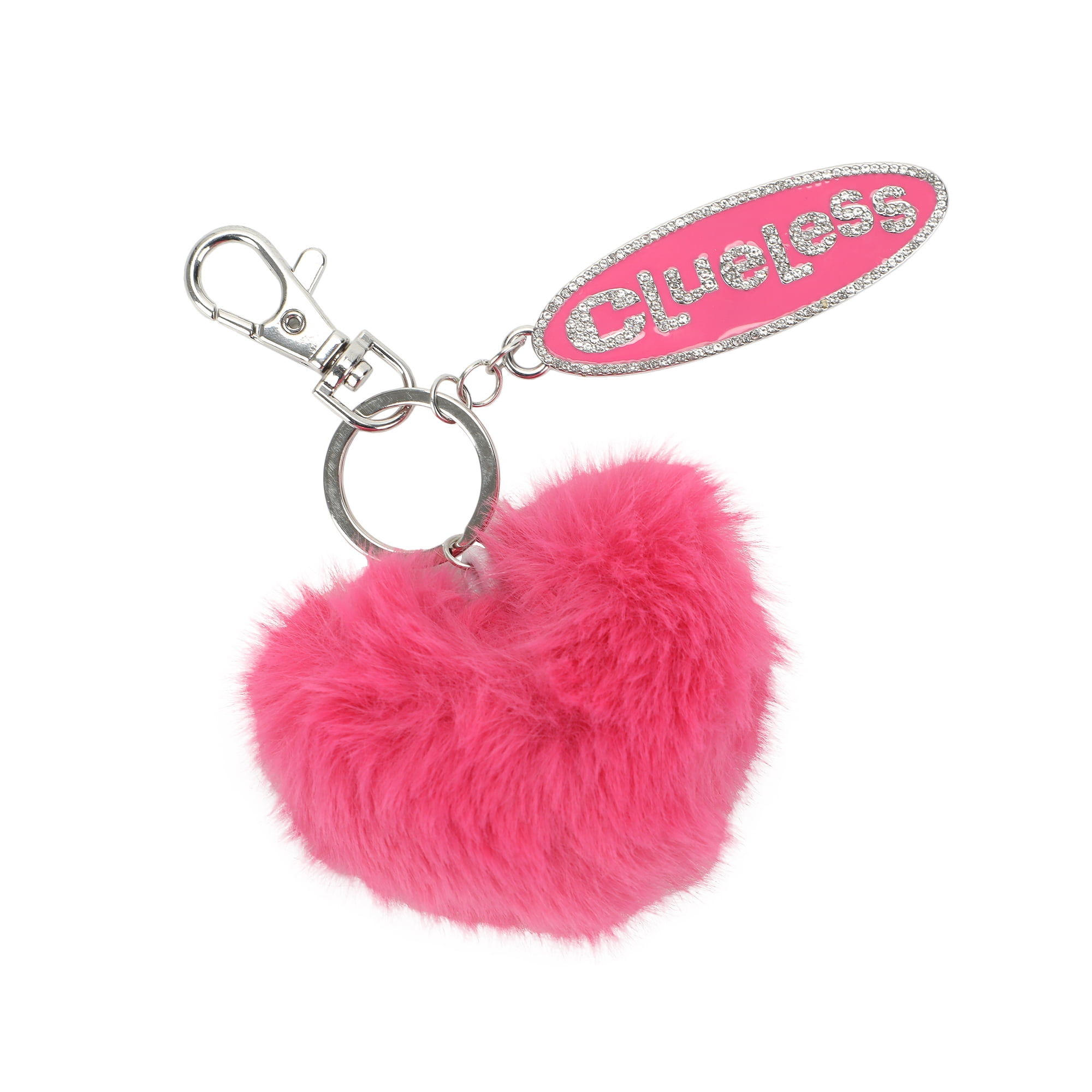 Clueless Logo Keychain With Heart-Shaped Pom - Walmart.com