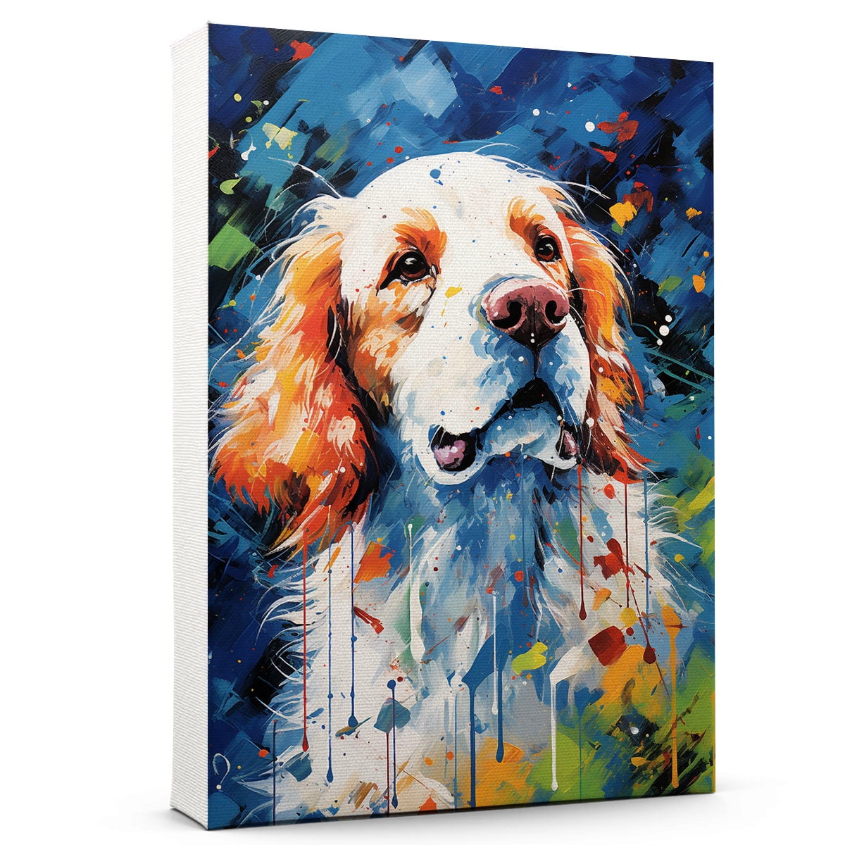 Clumber Spaniel Dog Art Print Poster, Wall art Painting Decor, Starry ...
