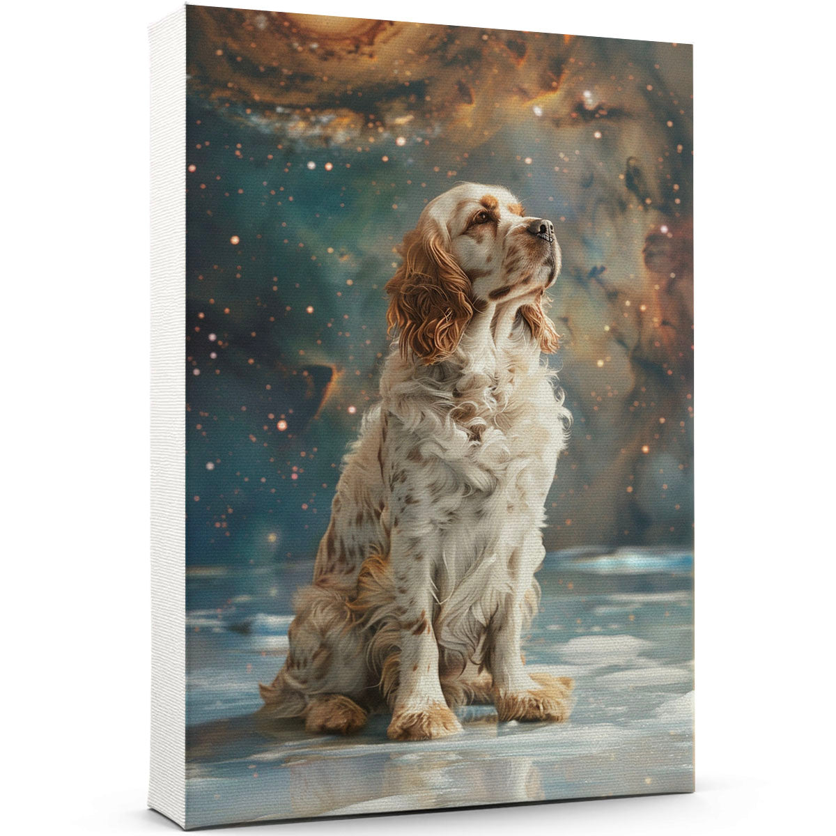 Clumber Spaniel Dog Art Starry Night-Inspired - Contemporary Abstract ...