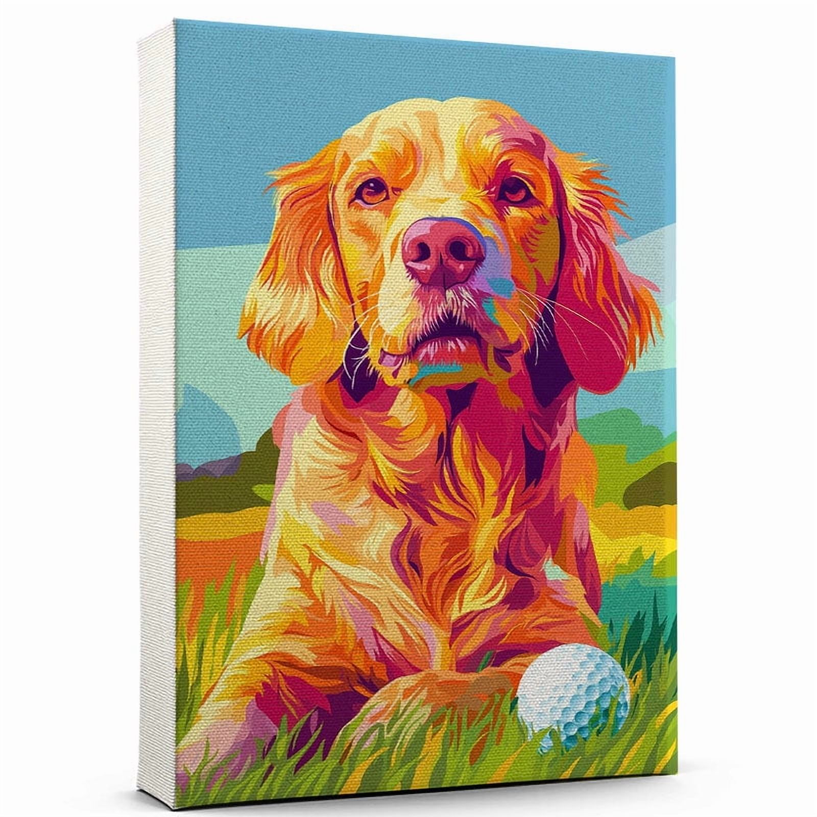 Clumber Spaniel Dog Golf Art Stretched Canvas Size 8x12 – Clumber ...