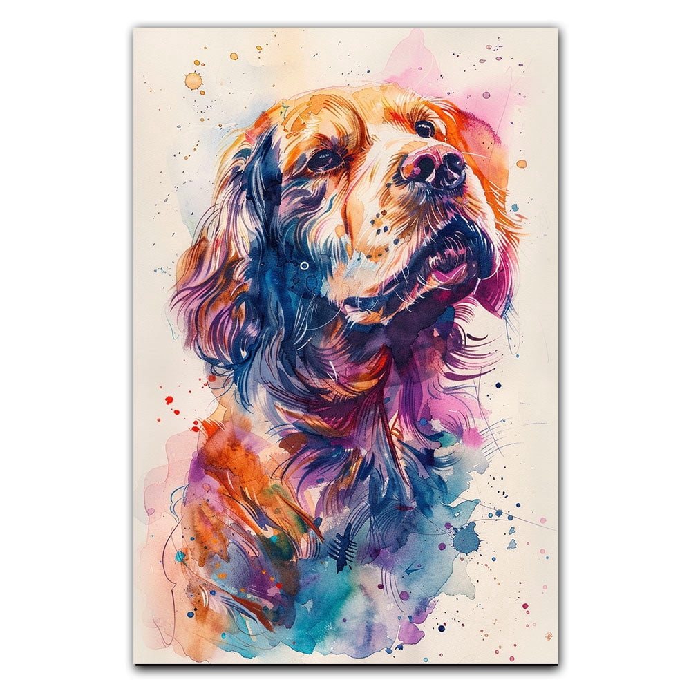 Clumber Spaniel Dog Poster Wall Art, Modern Cute Colorful Puppy Poster ...