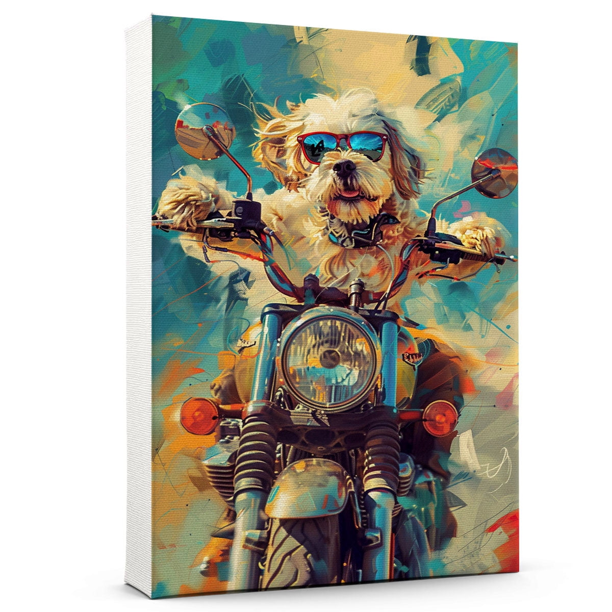 Clumber Spaniel Dog Riding a motorcycle Poster Unframe, Clumber Spaniel ...