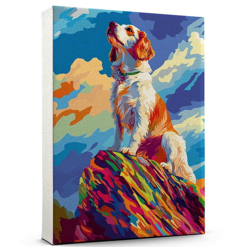 Clumber Spaniel Dog Stretched Canvas Size 8x12 Climbing Canvas – Cute ...