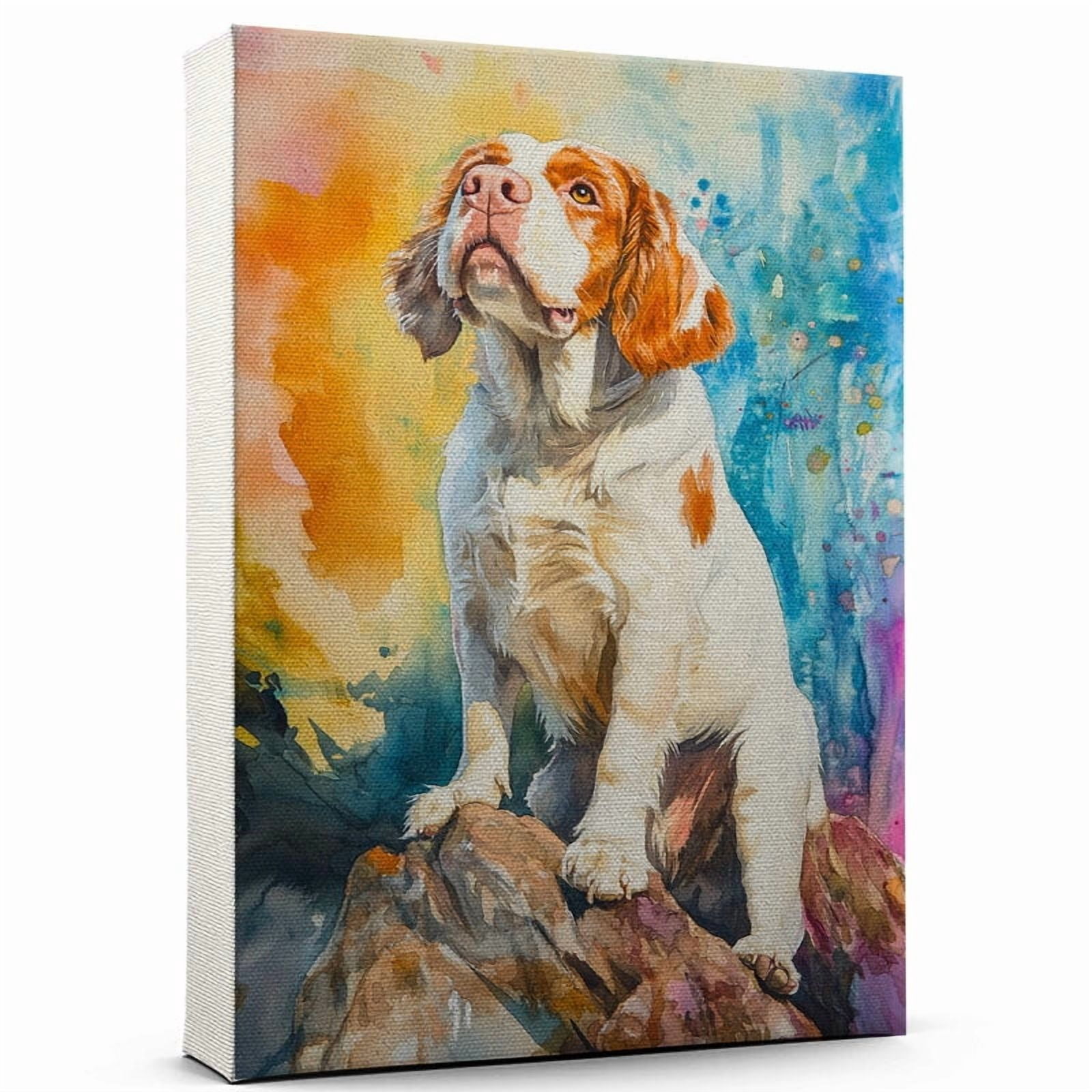 Clumber Spaniel Dog Stretched Canvas Size 8x12 – Climbing Canvas Print ...