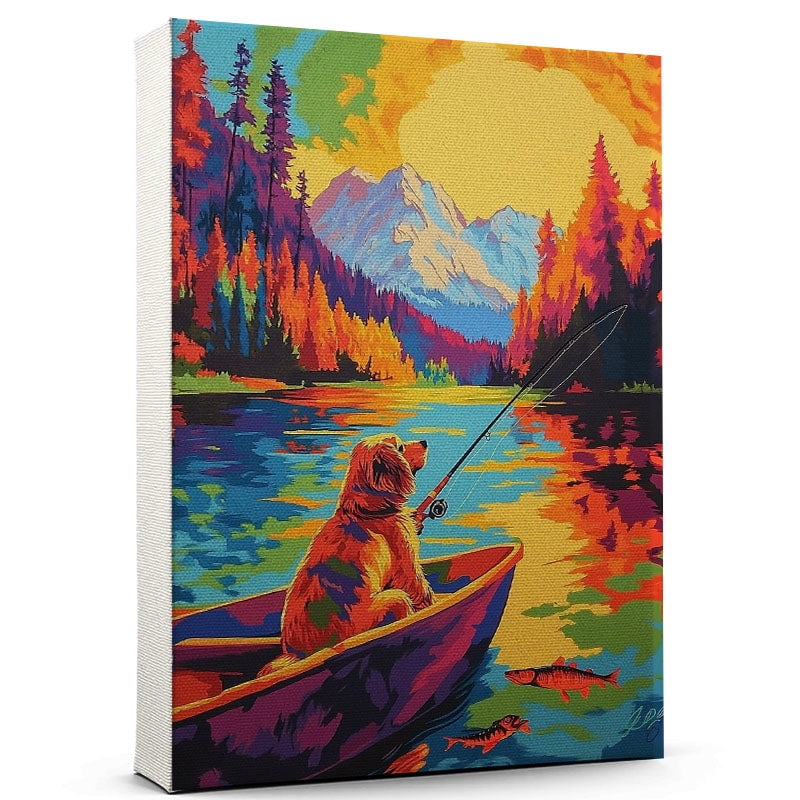 Clumber Spaniel Dog Stretched Canvas Size 8x12 Fishing Canvas – Cute ...