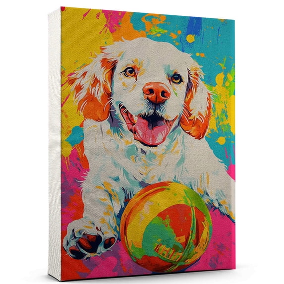 Clumber Spaniel Dog Stretched Canvas Size 8x12 – Funny Clumber Spaniel ...