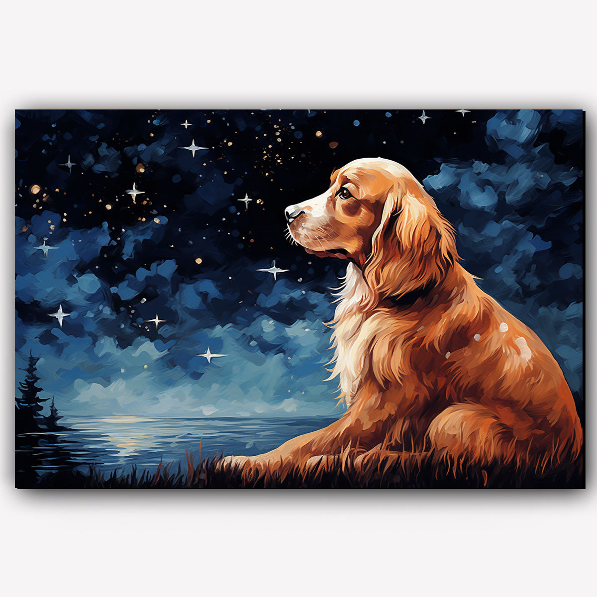 Clumber Spaniel Watercolor Dog Art Print Canvas, Wall art Painting ...