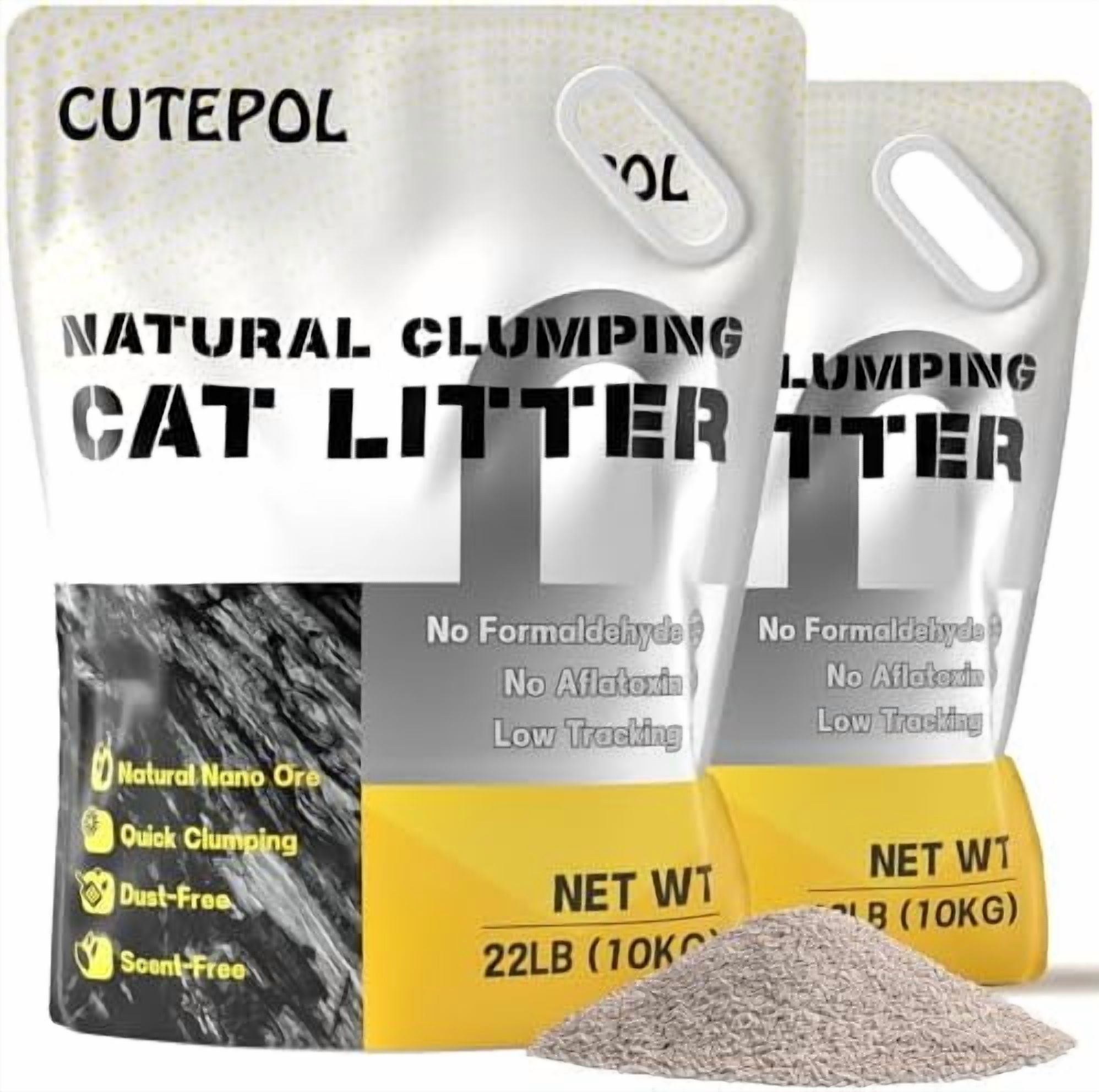 Clumping Cat Litter 44 lb for Multi-Cats, Sodium-Based Litter, Strong ...