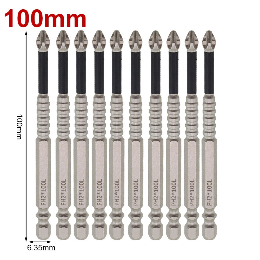 Clupup 10pcs/set PH2 Magnetic Cross Screwdriver Bit Alloy Steel Anti ...