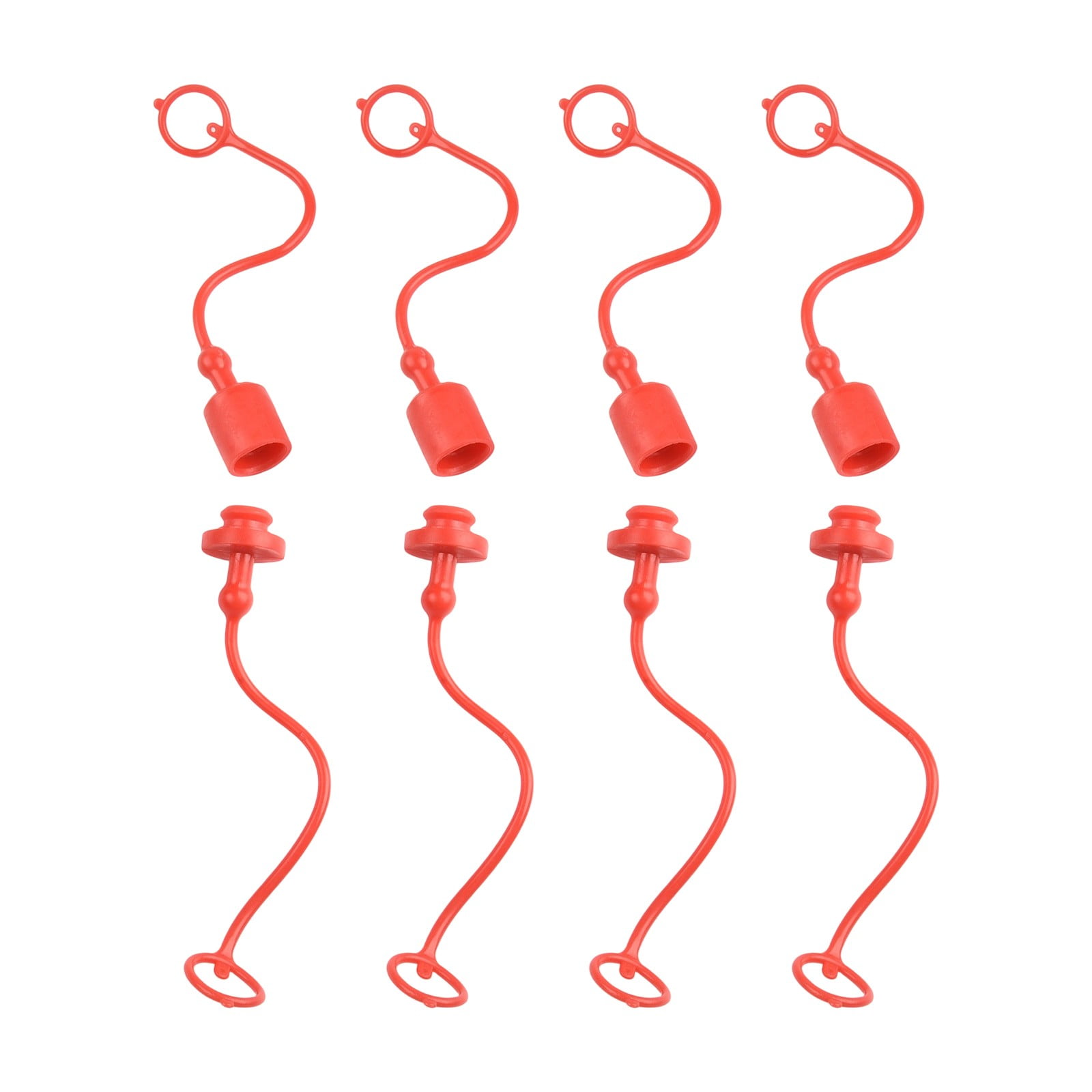 Clupup 4 Sets ISO7241-B Hydraulic Coupling Dust Cap Red Rubber Male ...