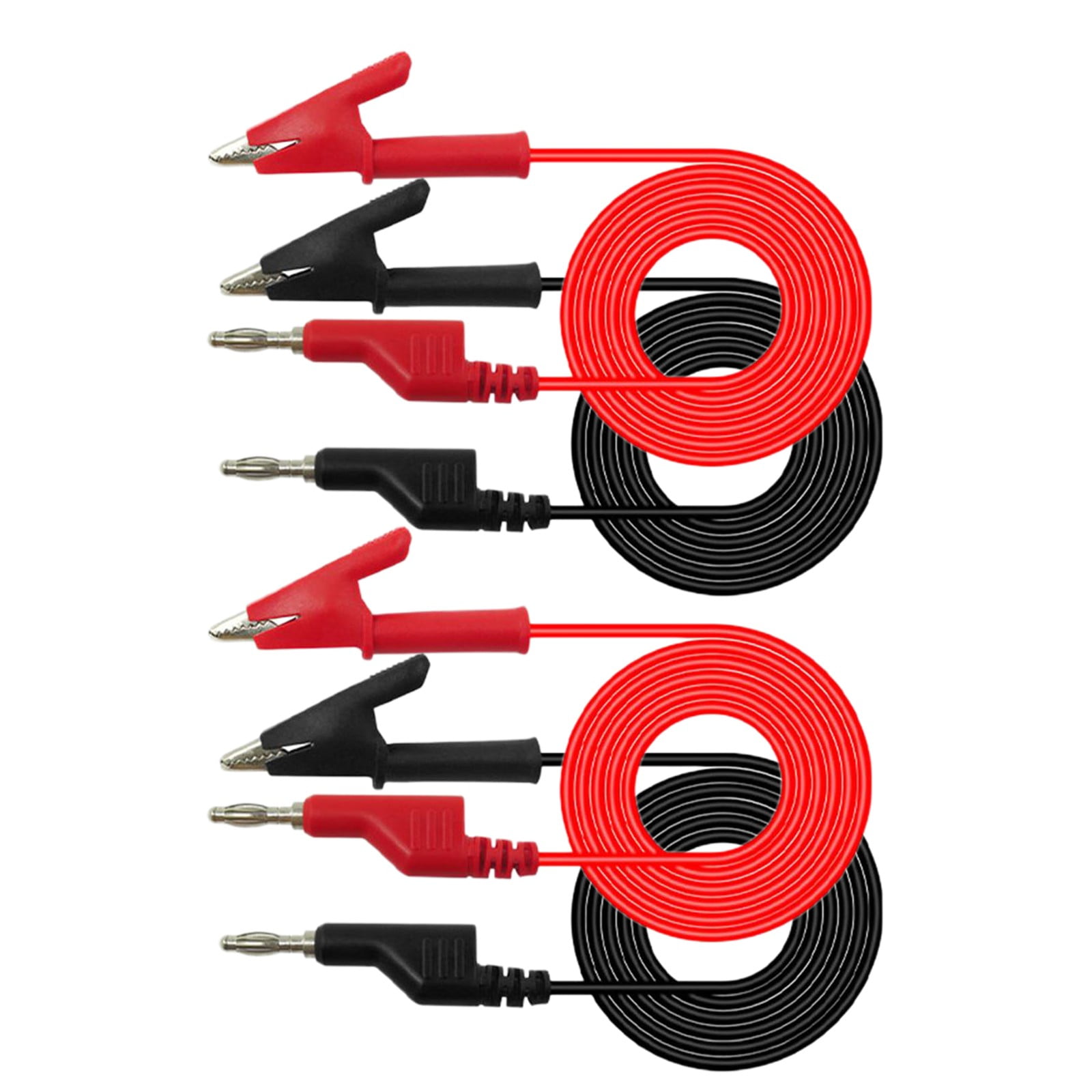 Clupup 4pcs 15A 1m Alligator Clip To Banana Plug Test Cable Lead ...