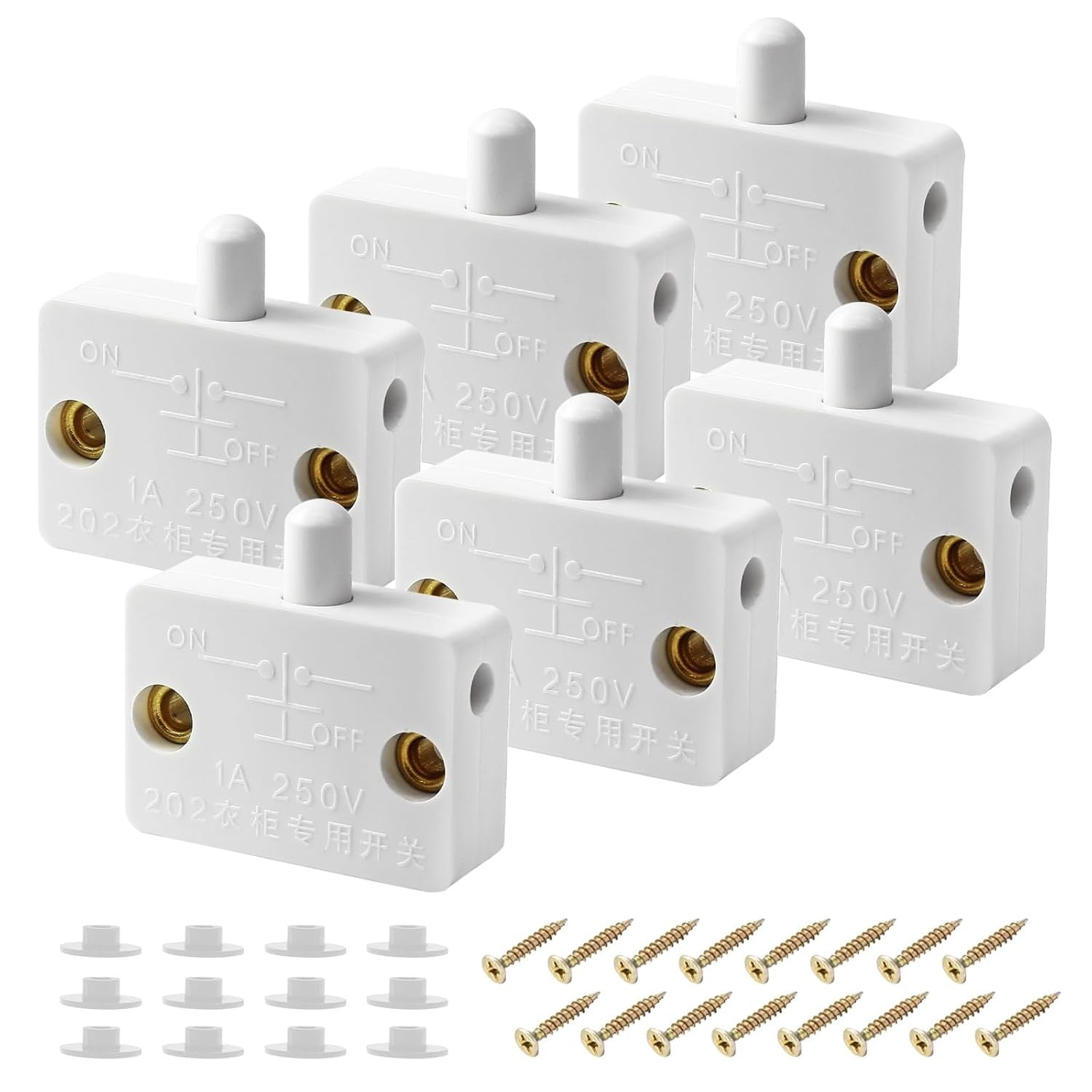 Clupup 6-Pack Door LED Switch for Closet Light Normally Closed Cabinet ...