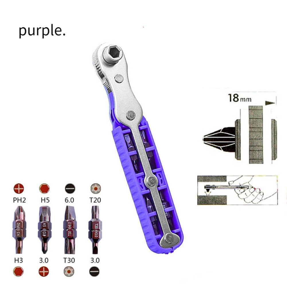 Clupup Bidirectional Ratchet Screwdriver Right Angle Wrench Cross ...