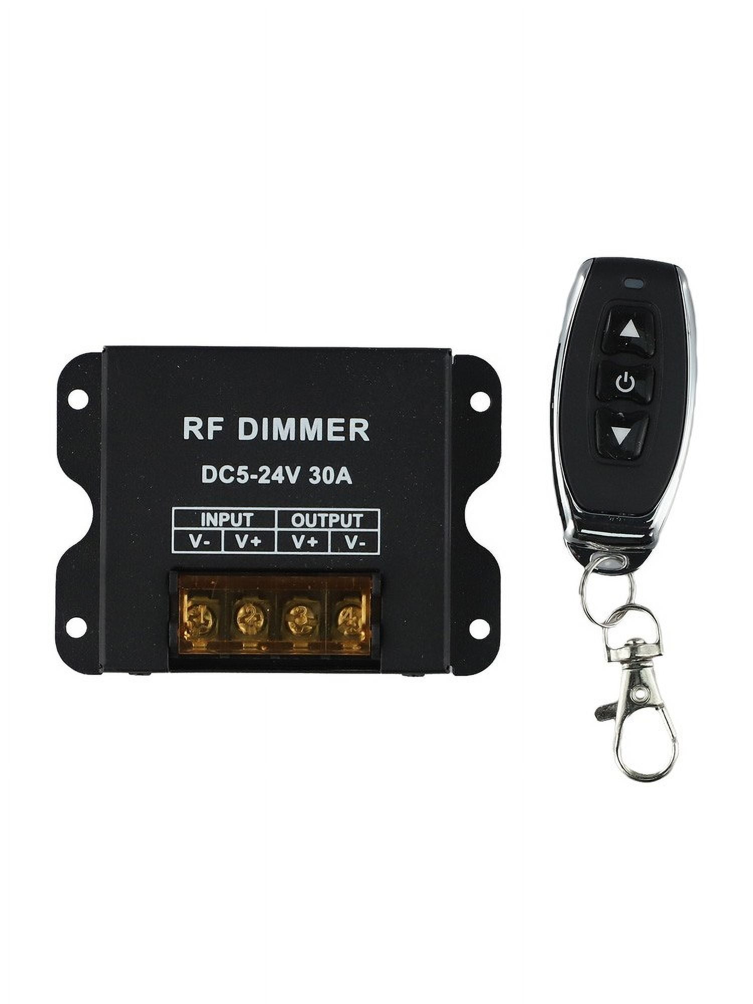 Clupup DC 12V 24V LED Dimmer with RF Remote Control for Brightness ...