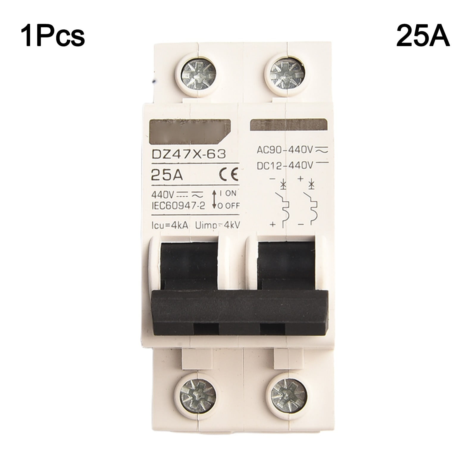 Clupup DC Circuit Breaker, 440V 2 Pole Dual MCB Type C Solar Circuit ...