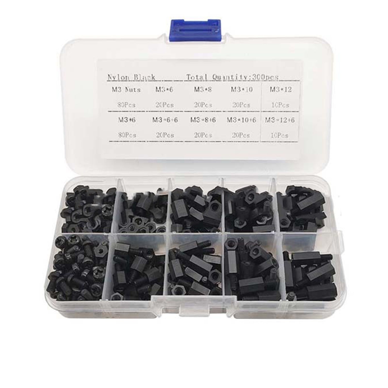 Clupup Hexagonal Black Nylon Screws Set of 300pcs for Circuit Board ...