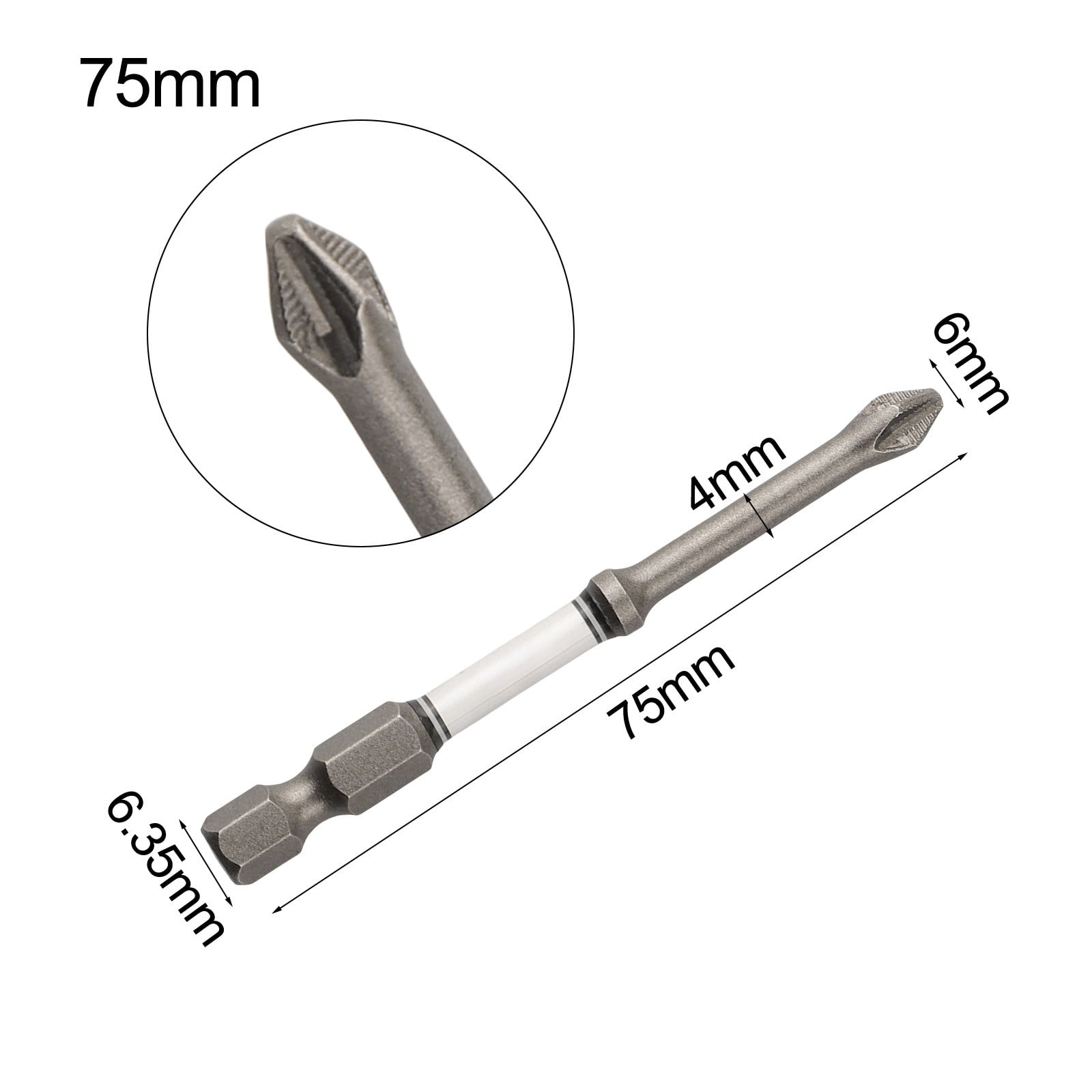Clupup Magnetic Cross Screwdriver Bit Set, Non-Slip 1/4\" Hex Shank, 5 ...