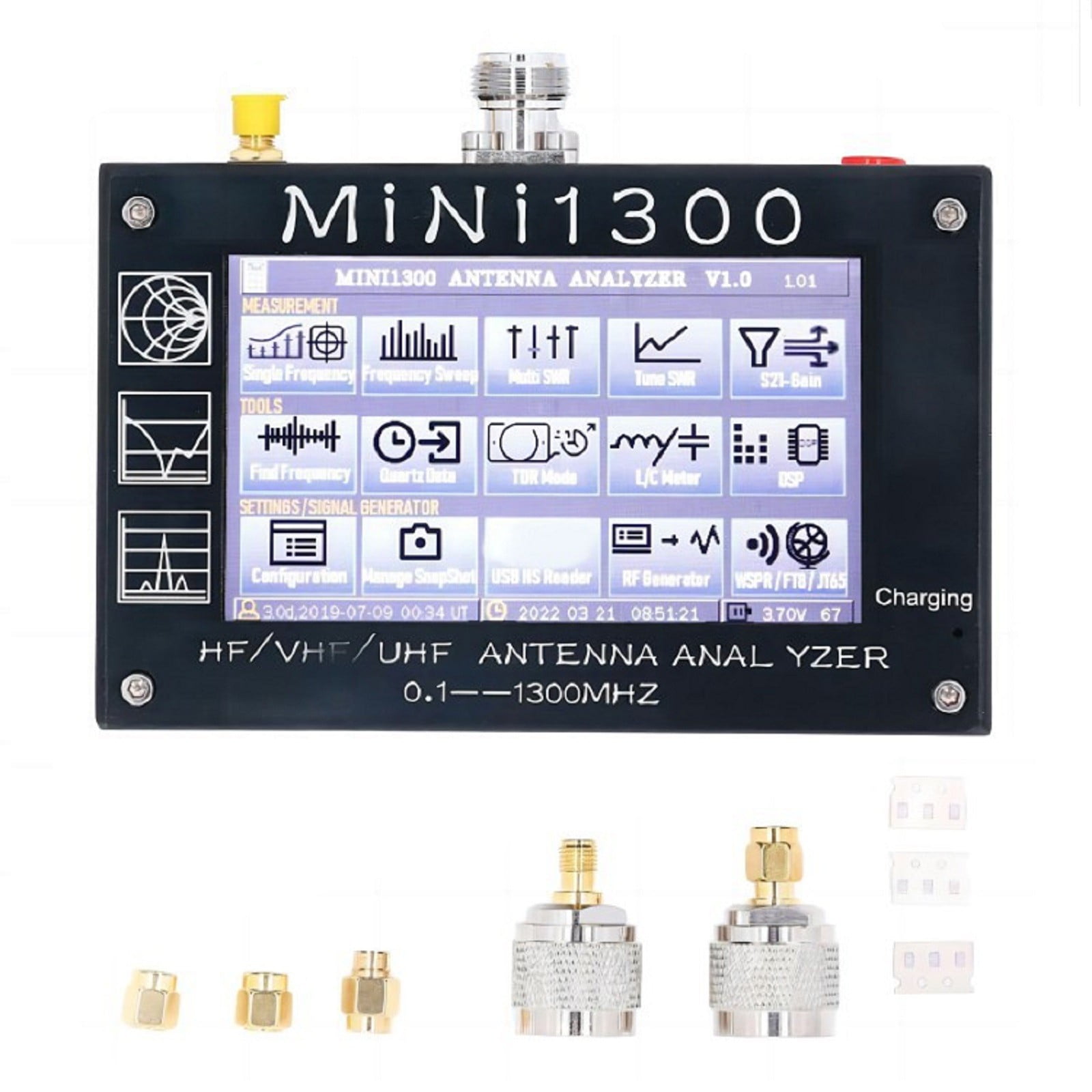 Clupup Mini1300 Antenna Analyzer 0.1Mhz~1300MHz for SMA Calibration ...